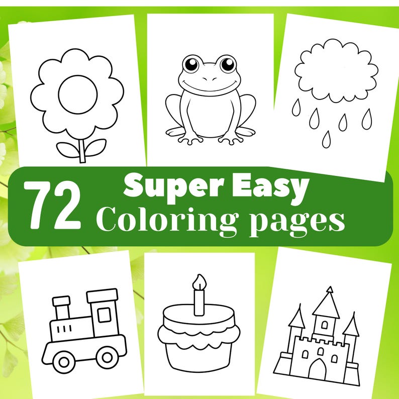 72 Easy Coloring Pages for Kids Toddlers Preschoolers| Simple Coloring ...