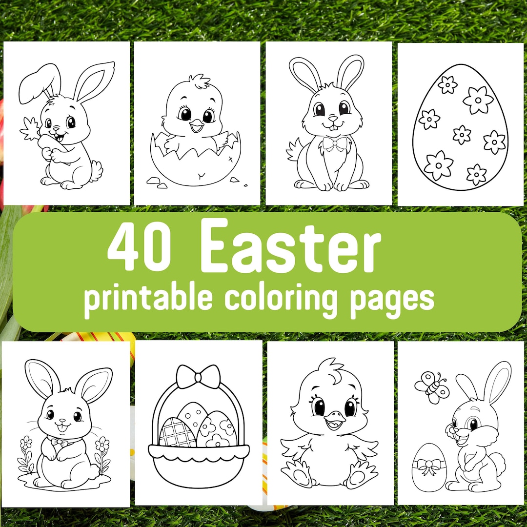 Easter Easy Coloring Pages for Kids Toddlers Preschoolers| Simple ...