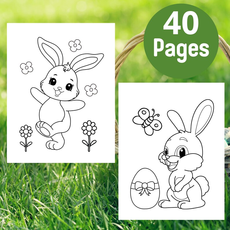 Easter Easy Coloring Pages for Kids Toddlers Preschoolers| Simple ...