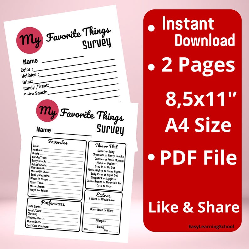 Team Building Get to Know Me Questionnaire Printable|employee Favorites ...