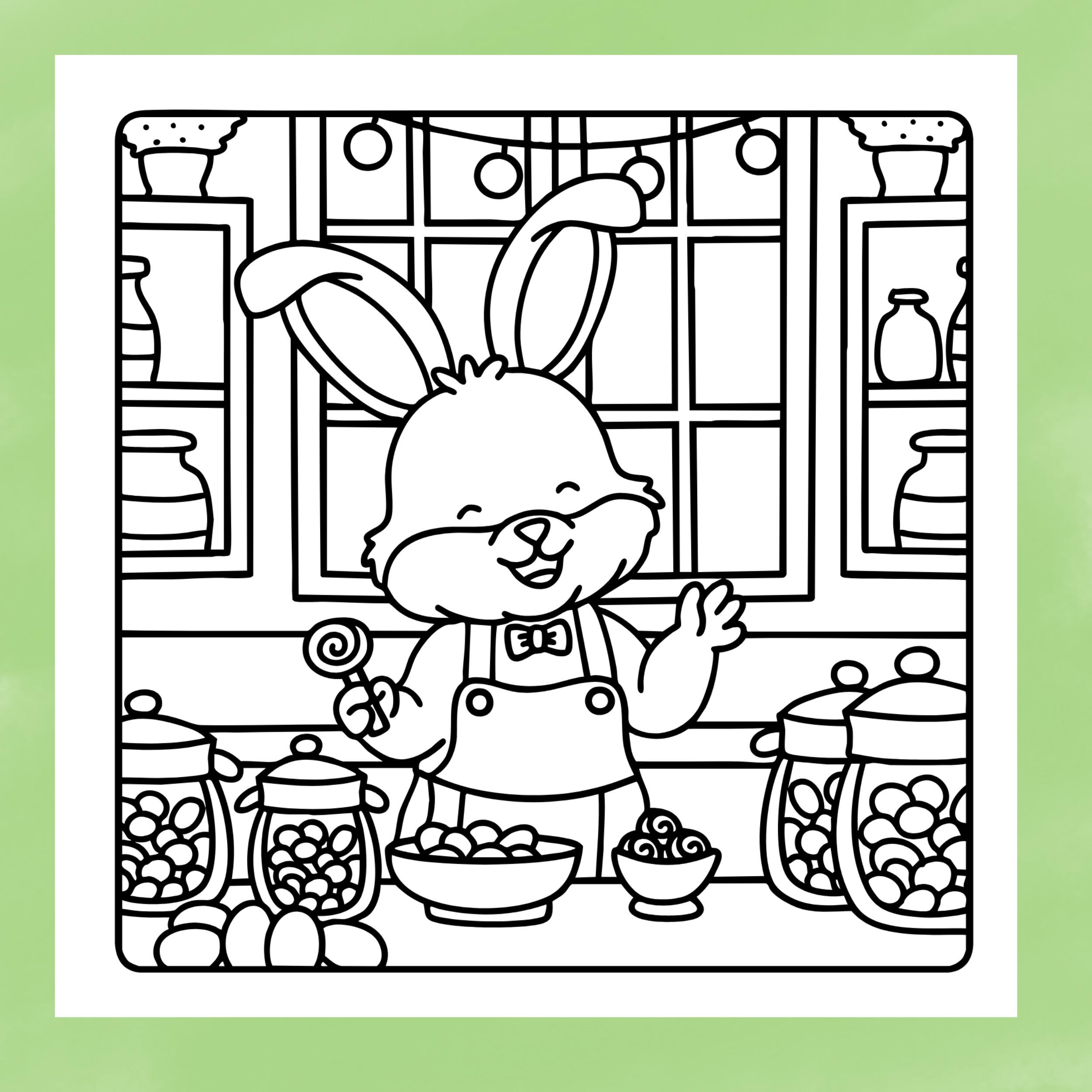 Cozy Scene Coloring Pages| Easter Coloring Pages|bold and Easy Coloring ...