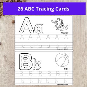 Kindergarten Prek Letters Worksheets |26 ABC Phonics Tracing Cards ...
