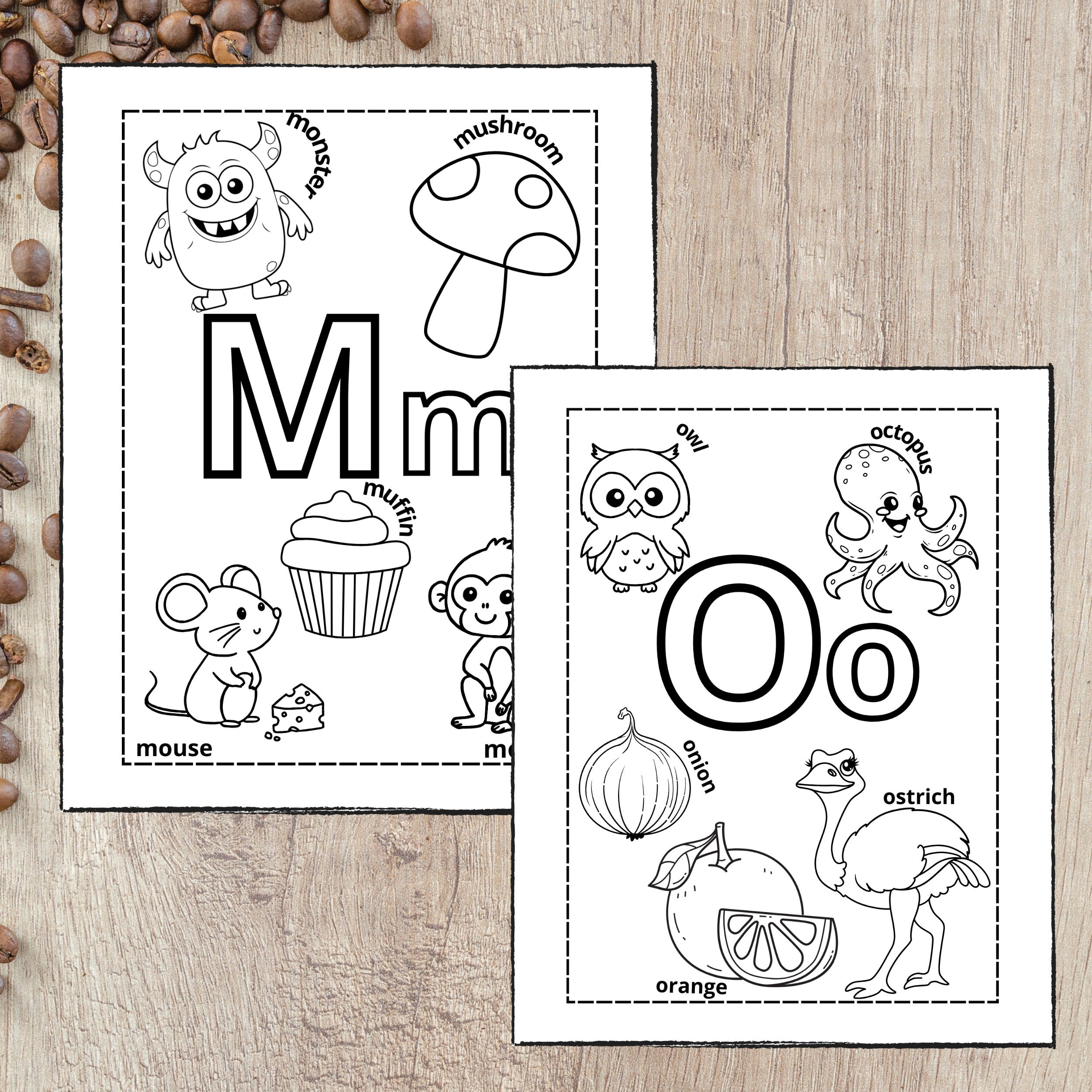 Printable Animal Alphabet Coloring Baby Alphabet Book Baby Shower Abc ...