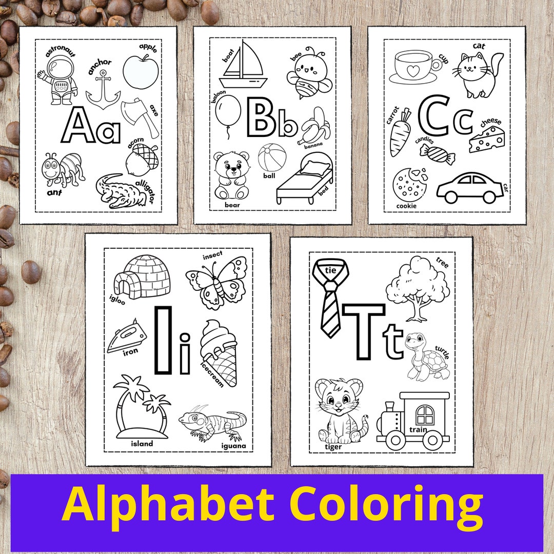 Printable Animal Alphabet Coloring Baby Alphabet Book Baby Shower Abc ...