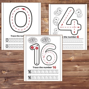 0- 20 Number Tracing Worksheets | Preschool Kindergarten Homeschool ...