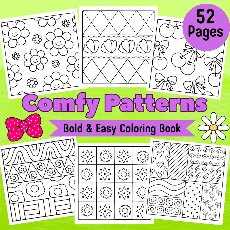 Printable Coloring Pages Bold Patterns - Etsy