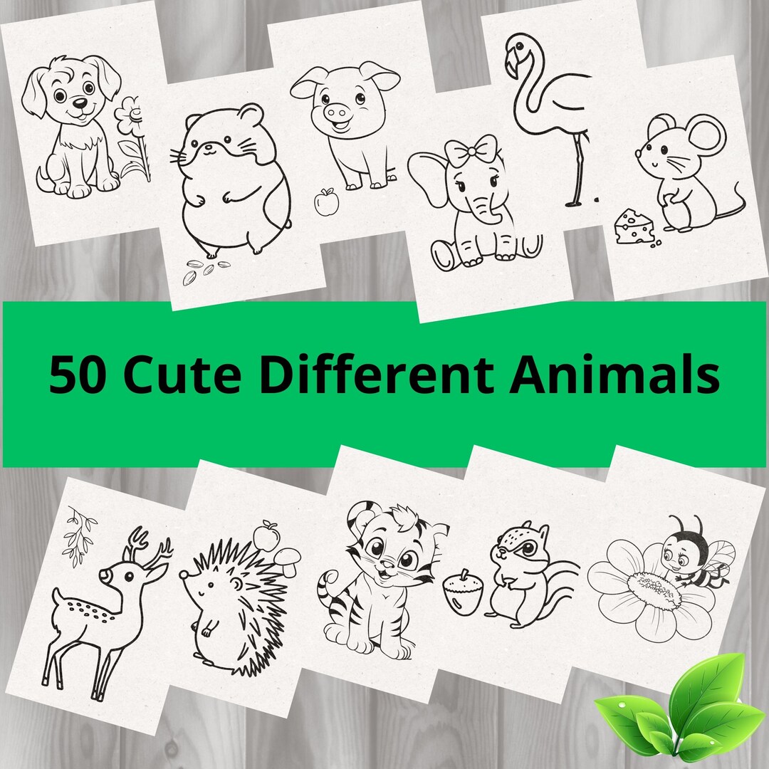Cute Animal Coloring Pages for Kids Toddler Coloring Preschool Camping ...
