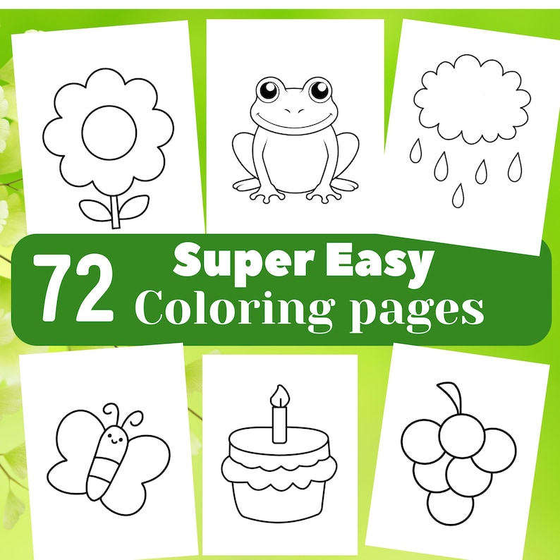 72 Easy Coloring Pages for Kids Toddlers Preschoolers| Simple Coloring ...