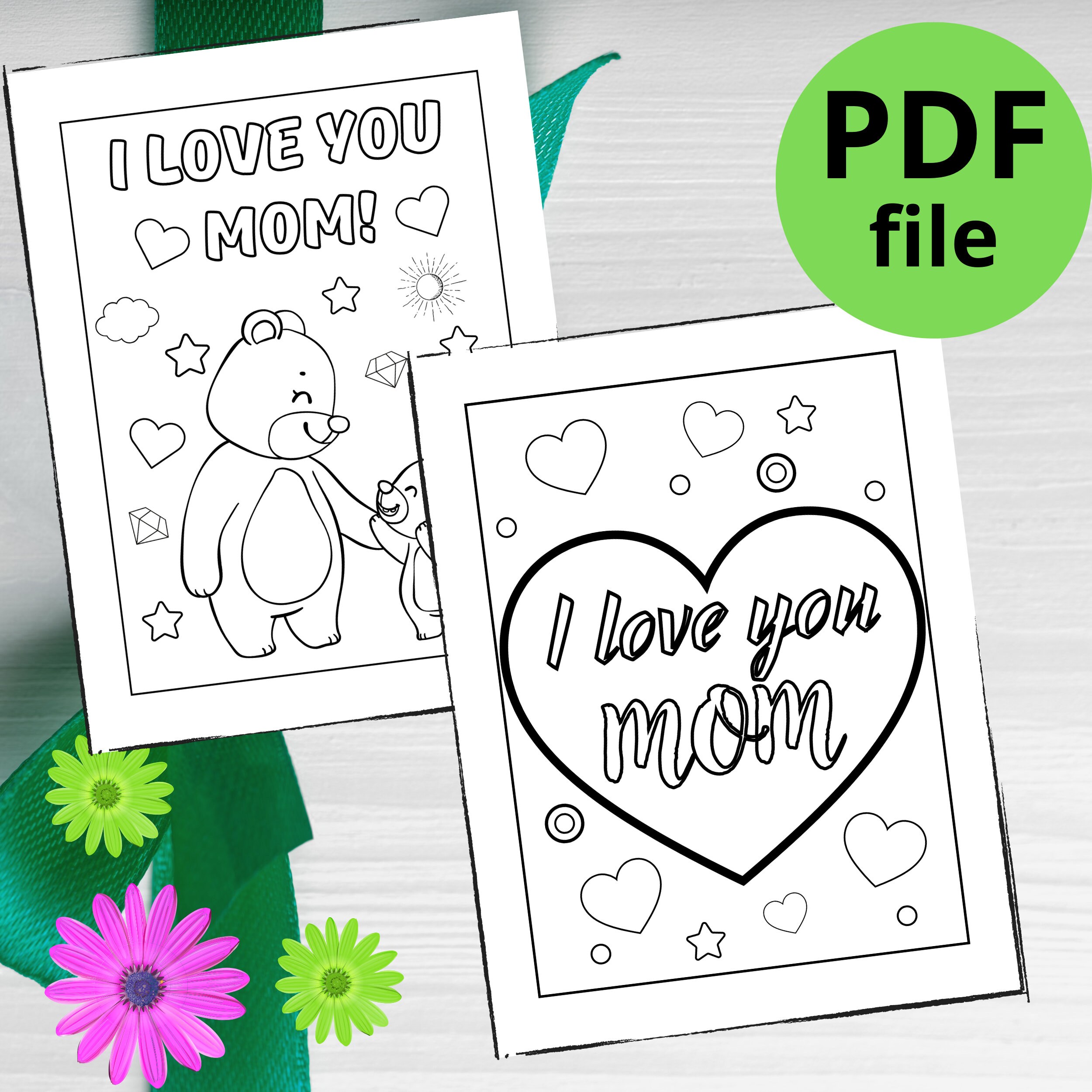 Printable Coloring Mother's Day Card Templates Mothers Day Cards to ...