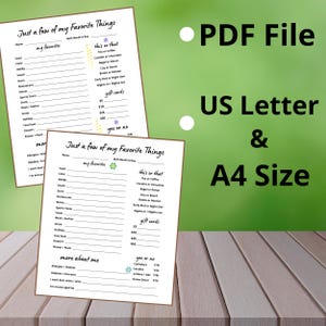 Favorite Things List | Employee Favorites | Favorites Survey | Team ...