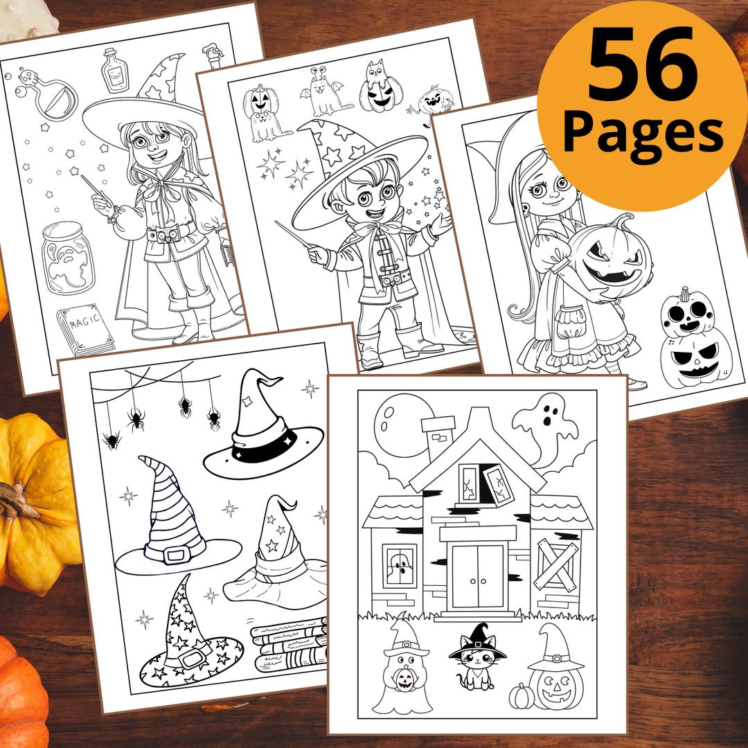 Halloween Coloring Pages | Halloween Party Favors | Kids Halloween ...