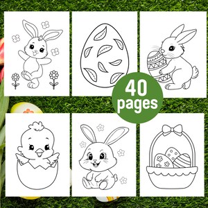 Easter Easy Coloring Pages for Kids Toddlers Preschoolers| Simple ...