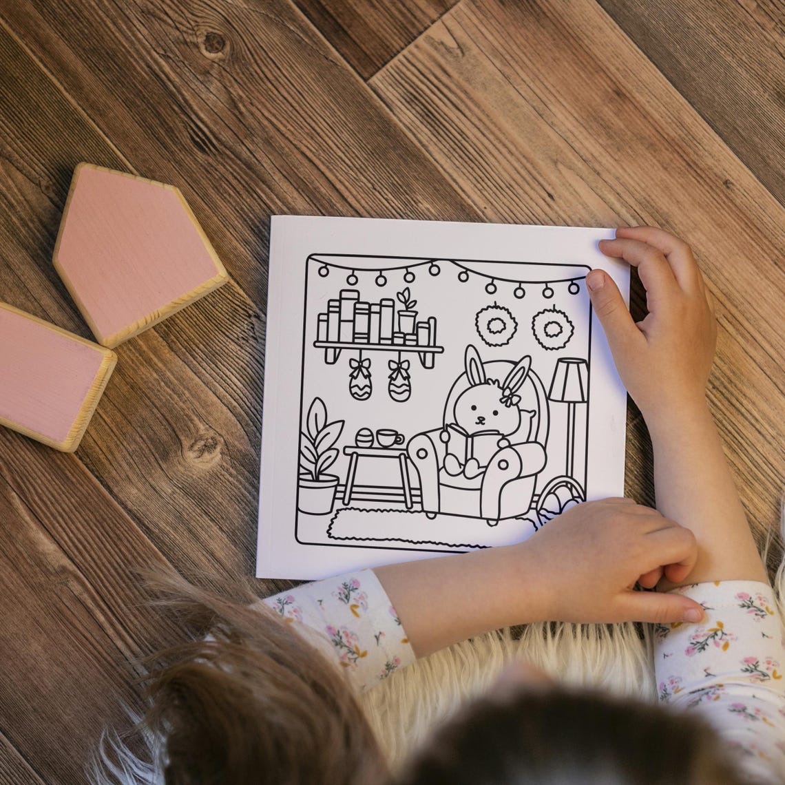 Cozy Scene Coloring Pages| Easter Coloring Pages|bold and Easy Coloring ...