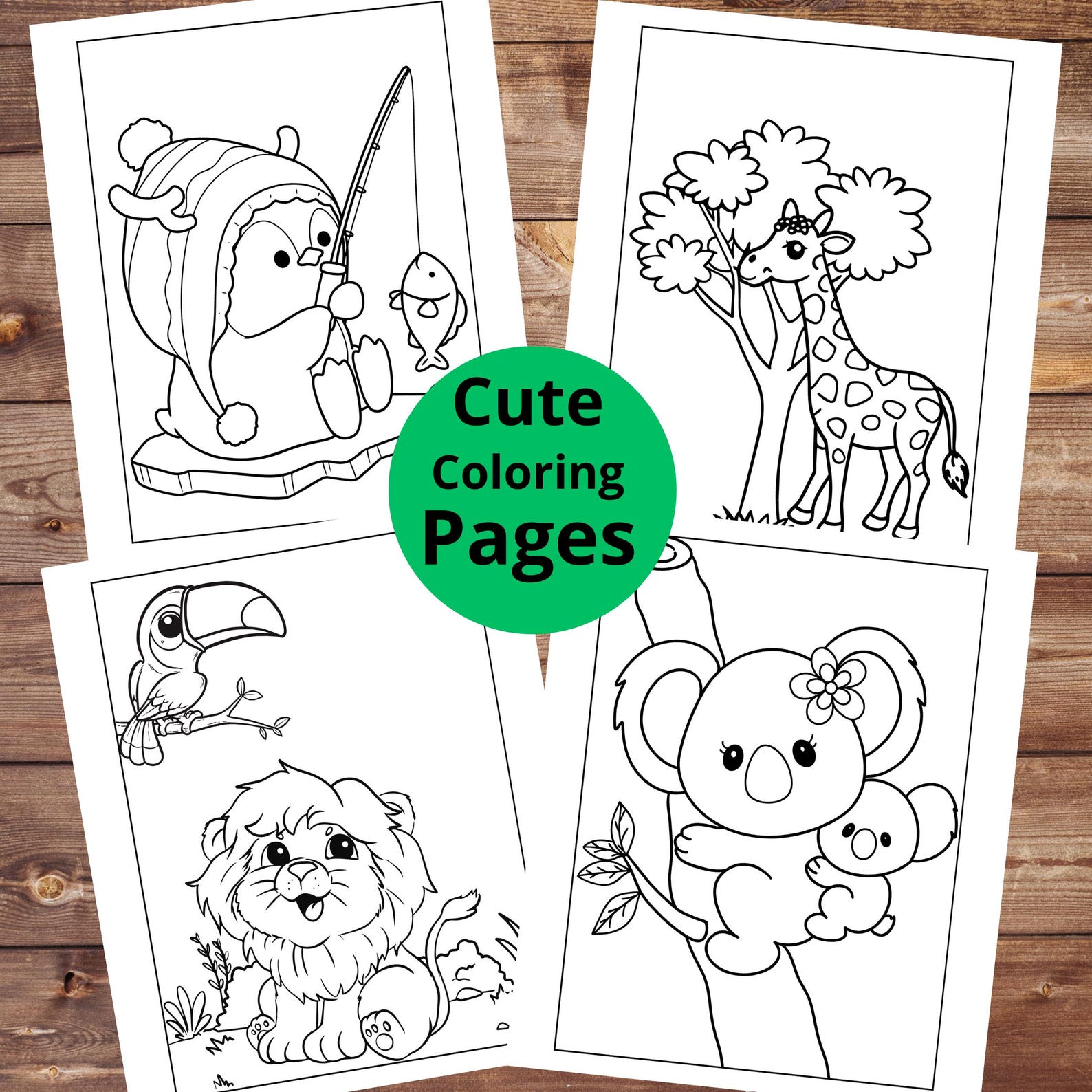 Jungle Safari Animals Coloring Book| Printable Zoo Animals Coloring ...