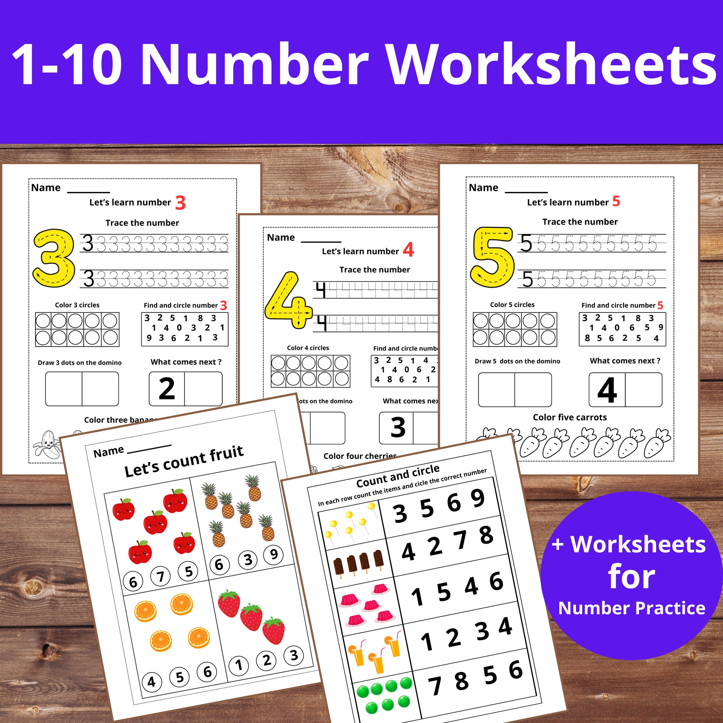 Preschool Printables| Kindergarten Learning Bundle |1 - 10 Number ...