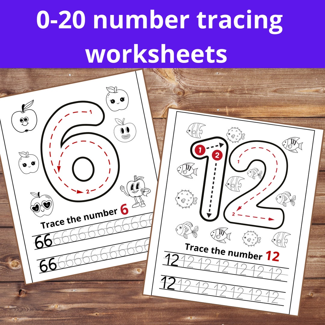 0- 20 Number Tracing Worksheets | Preschool Kindergarten Homeschool ...
