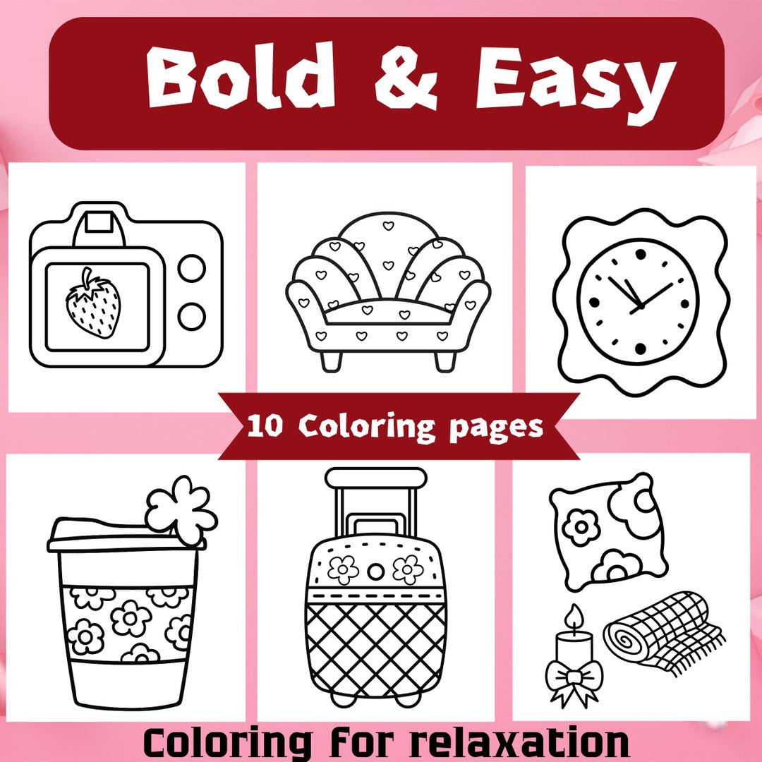 Bold and Easy Coloring Pages | Simple Coloring Pages Download | Cozy ...