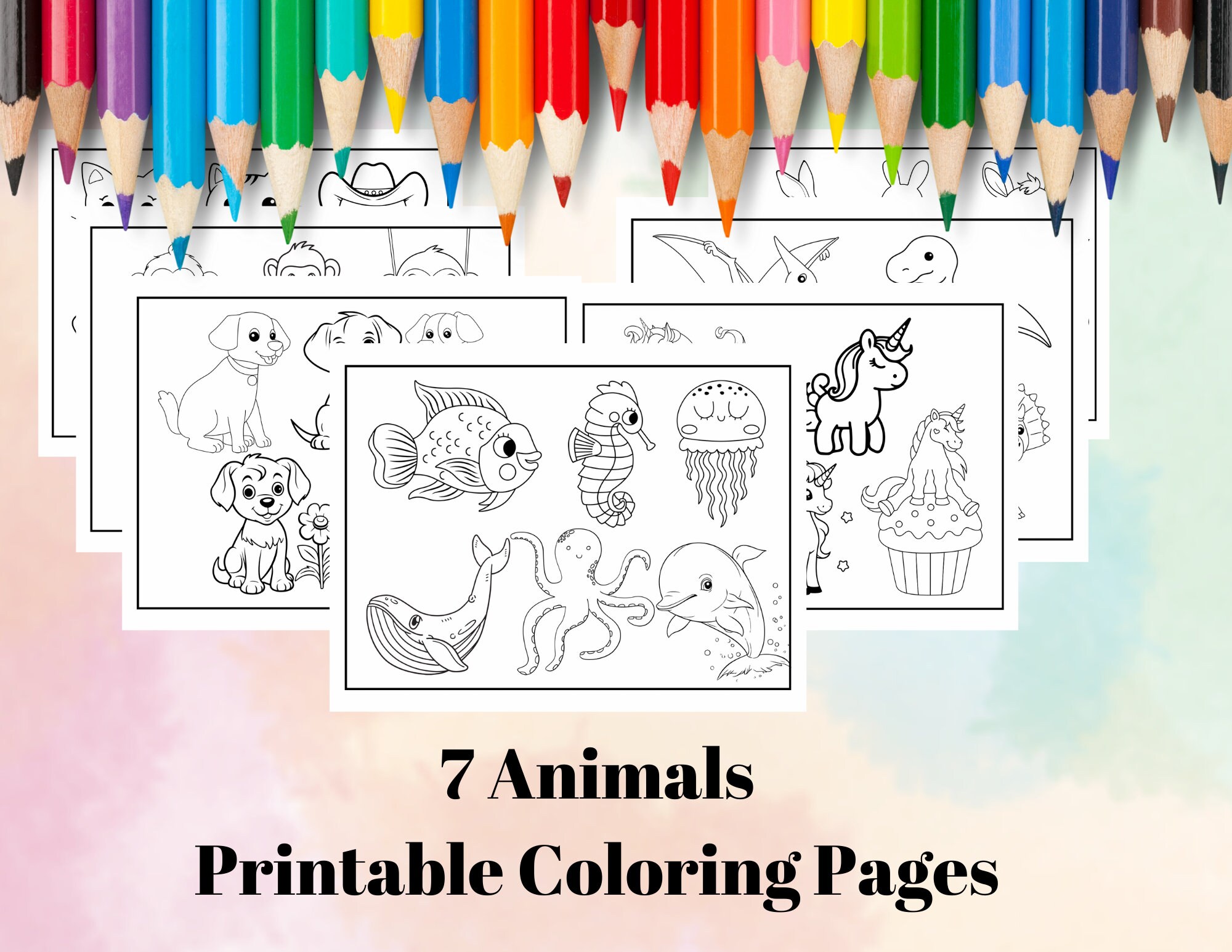 7 Printable Coloring Pages for Kids, Toddlers, Preschoolers, Coloring ...