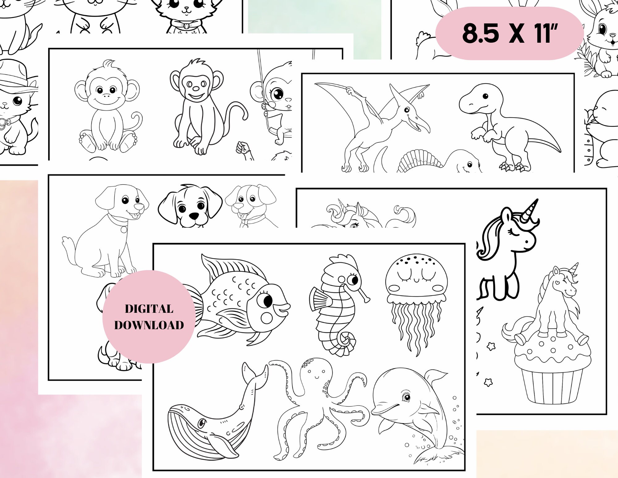 7 Printable Coloring Pages for Kids, Toddlers, Preschoolers, Coloring ...