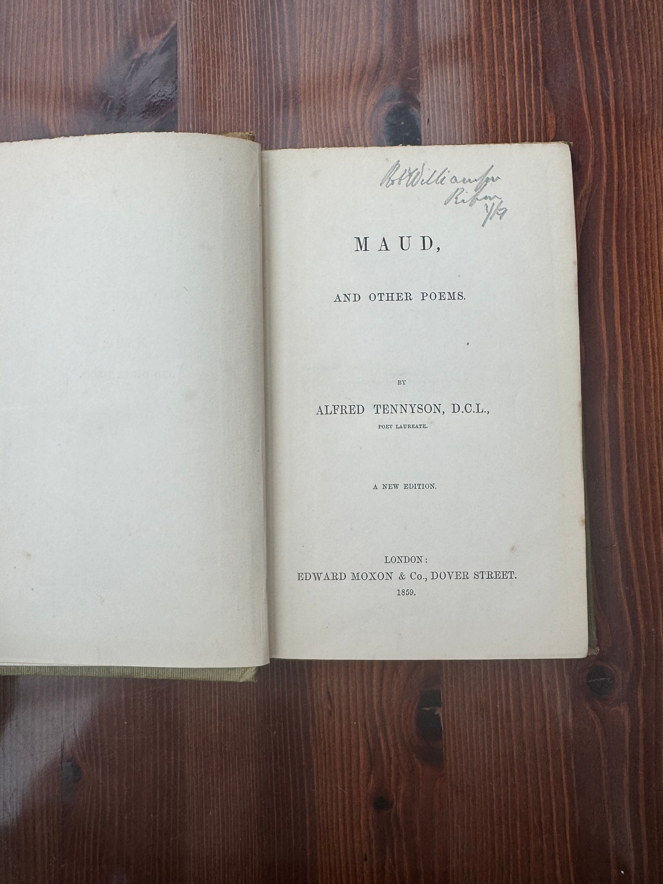 Maud, Alfred Tennyson 1859 Early Edition Rare Book - Etsy