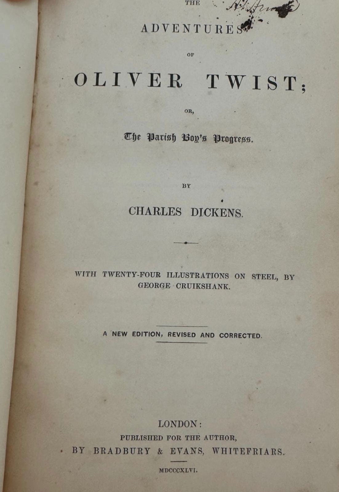 Oliver Twist, Charles Dickens, 1846 Edition Rare Early Edition Book - Etsy