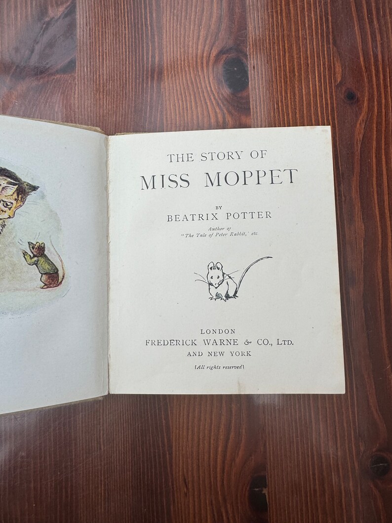 The Story of Miss Moppet Beatrix Potter, Early Edition Rare Book - Etsy