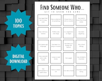 Get to Know You Bingo Find Someone Who Bingo Find the Guest Icebreaker ...