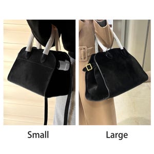 Minimalist Tote Bag, Large Suede Handbag, Top Handle Bag, Timeless ...