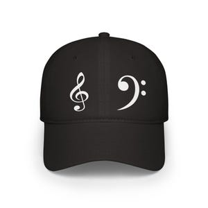Music Notes Bass Clef Low Profile Cap | Musical Symbol Baseball Hat - Etsy