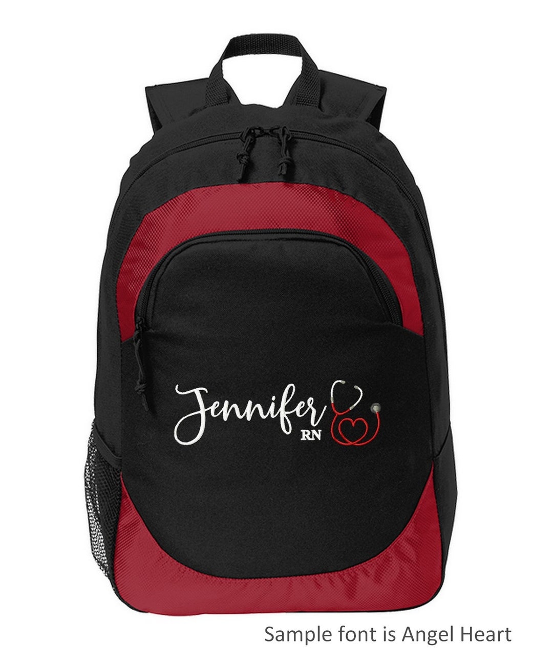 Personalized Nurse Backpack Handbag Heart Stethoscope RN CNA LPN ...