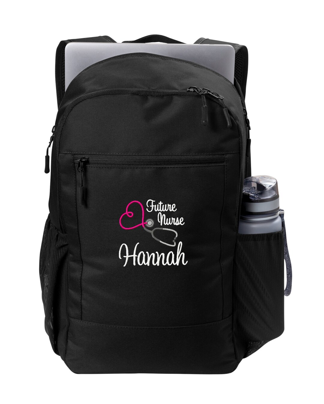 Personalized Nurse Heart Love Backpack Heart Stethoscope Respiratory ...