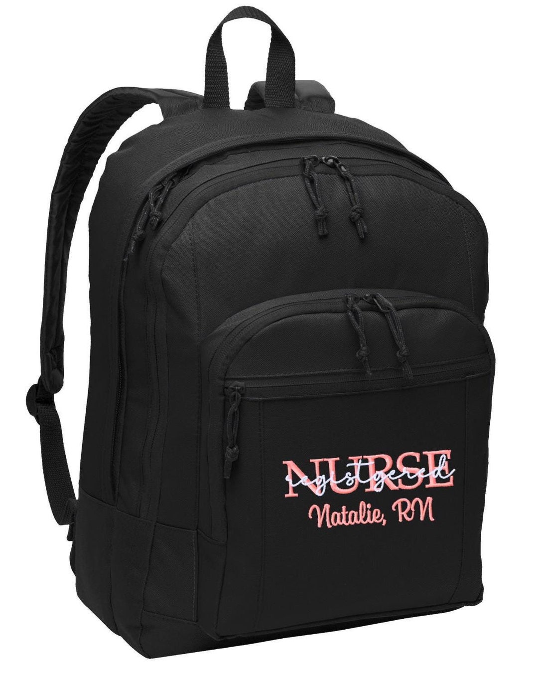 Personalized Nurse Backpack Custom Embroidered Heart Stethoscope RN CNA ...