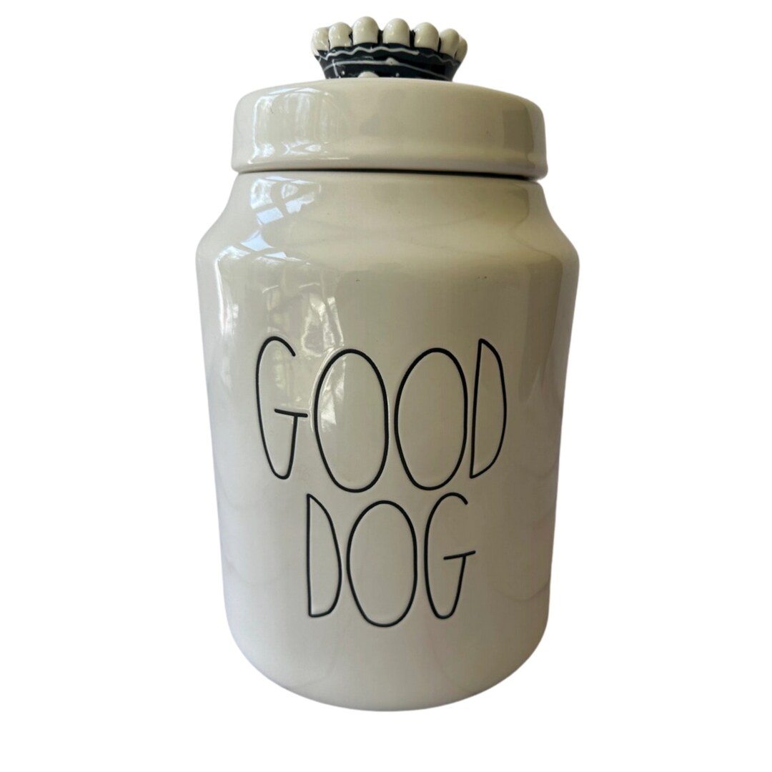 Rae Dunn Large good Dog Canister With Ornamental Lid - Etsy