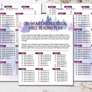 Chronological Bible Reading Plan 2025, Bible Reading Tracker Digital ...