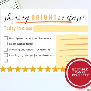 Positive Notes From Teacher Canva Template, From Teacher to Student ...