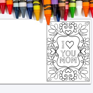 Printable Mothers Day Crafts for Kids, Coloring Card Kids, Coloring ...