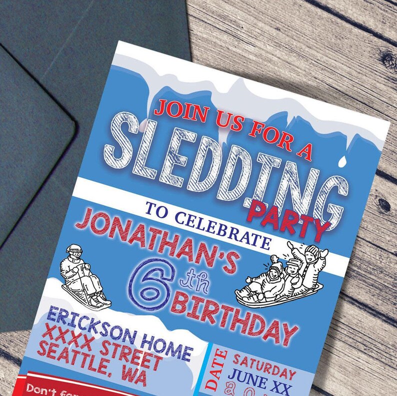 Winter Birthday Invitation, Boys Birthday Party Invite, Printable ...