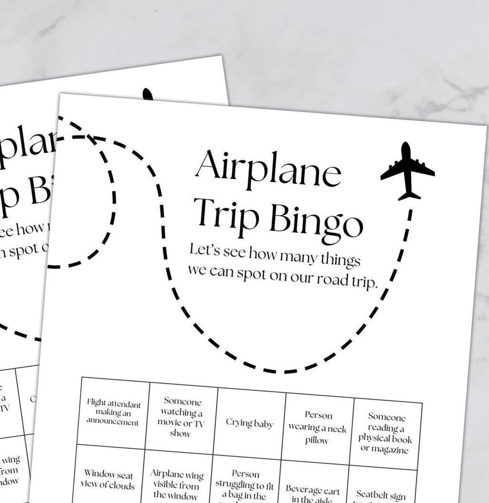 Travel Bingo Cards, Bingo Cards Printable, Bingo Cards for Kids, Kids ...