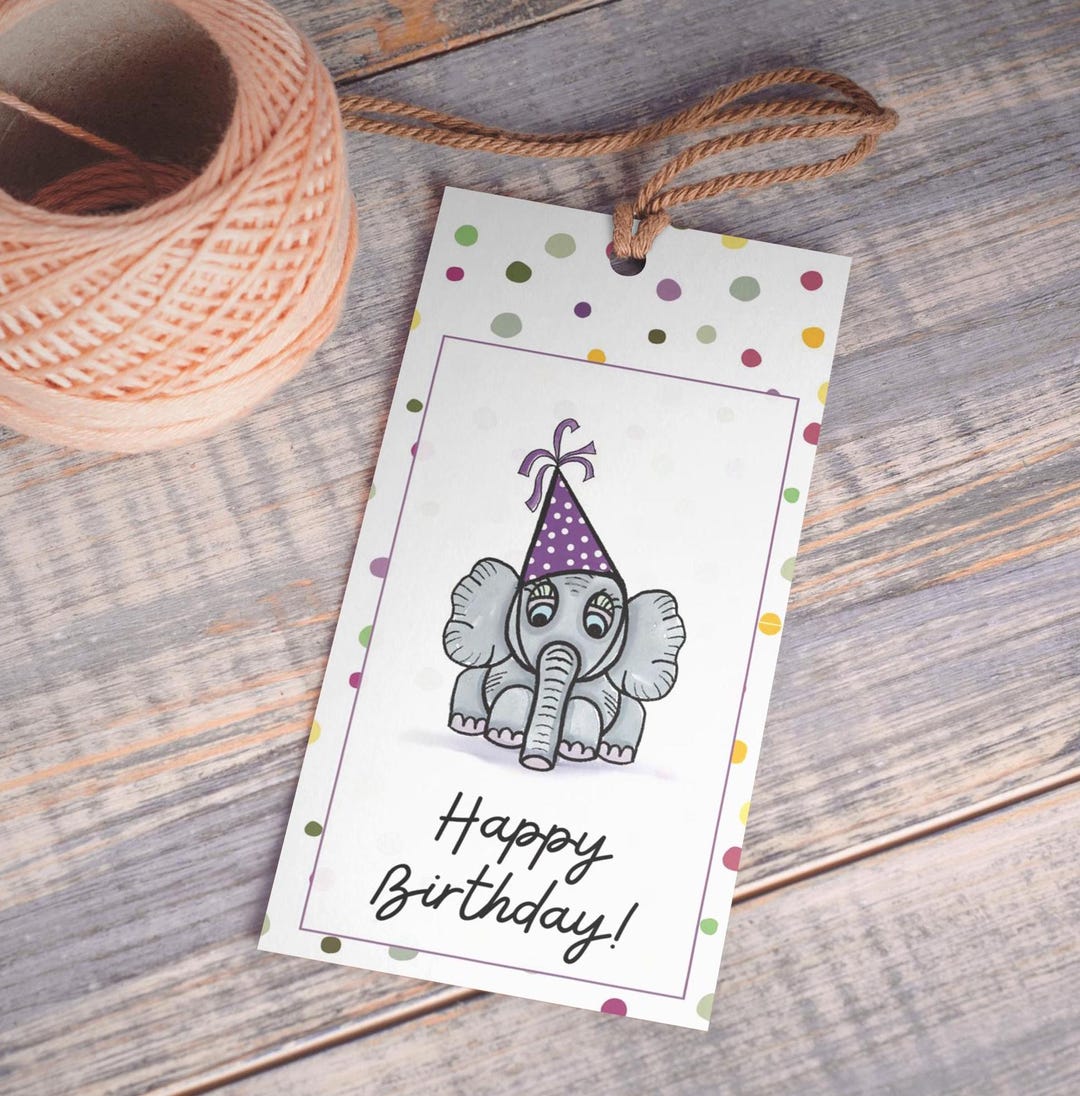 Birthday Tag Printable, Printable Birthday Gift Tags, Birthday Present ...