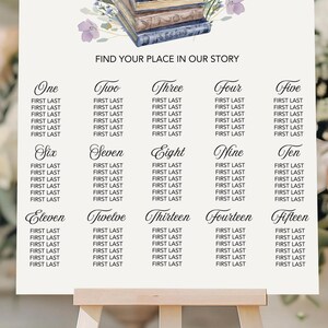 Wedding Seating Chart Template Printable, Book Seating Chart, Book ...