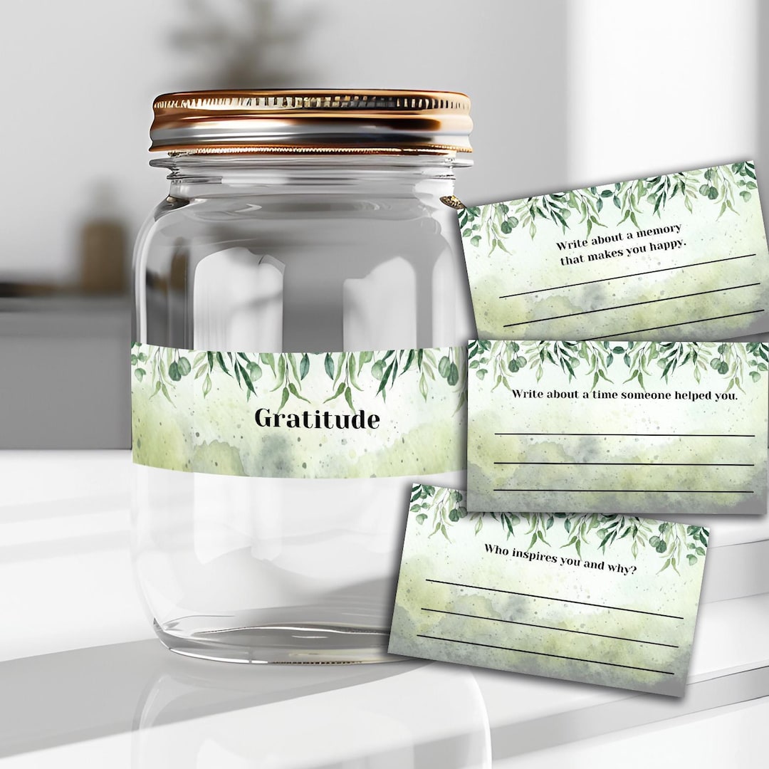 Gratitude Jar Printable, Gratitude Cards Printable, Thanksgiving Jar ...