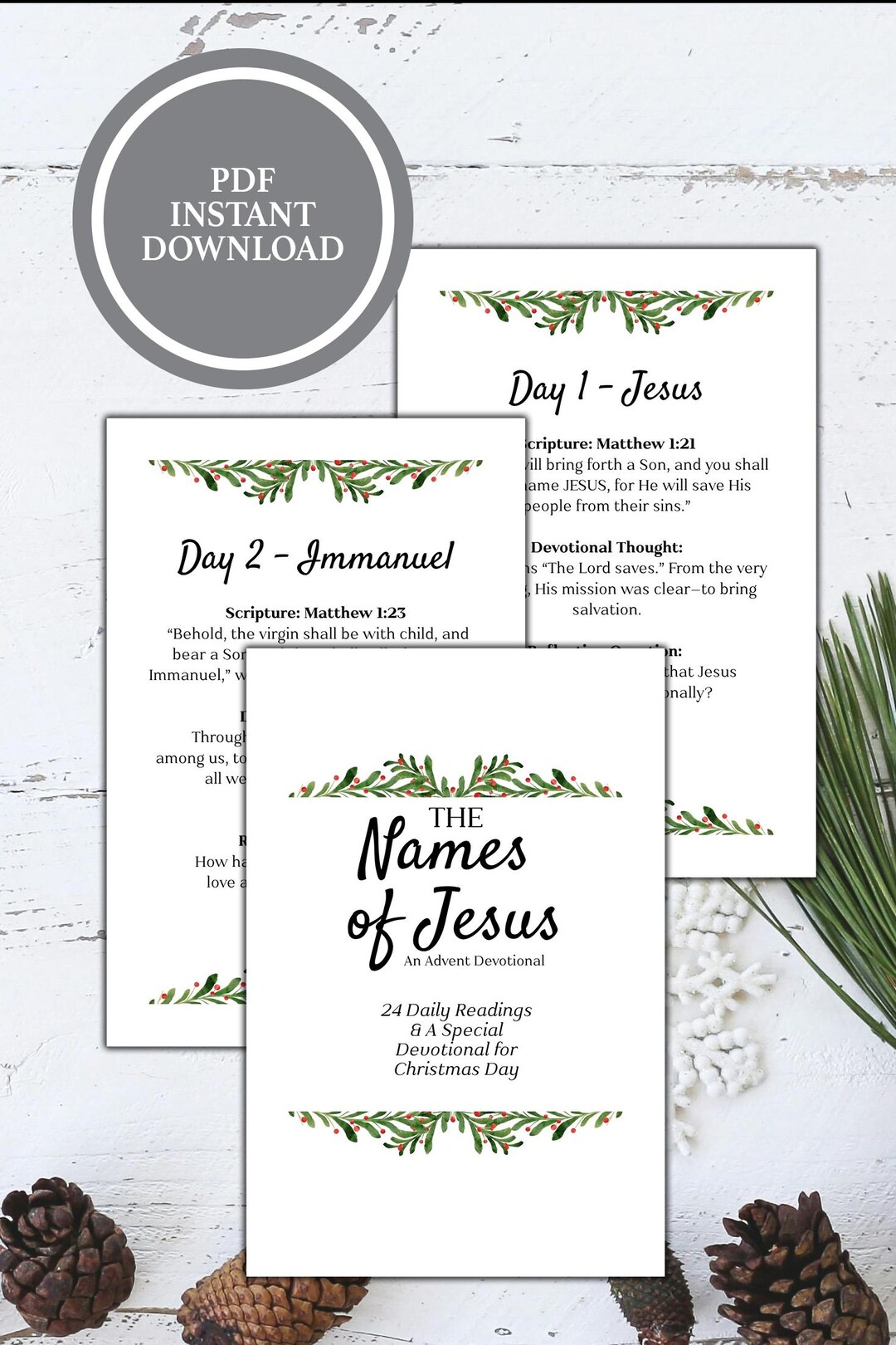 Names of Jesus Advent Printable, Family Advent Cards, Advent Daily ...