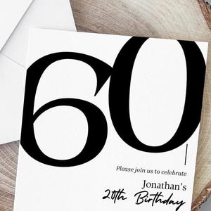 60th Birthday Invite Digital, Canva Template Birthday Invitation, Evite ...