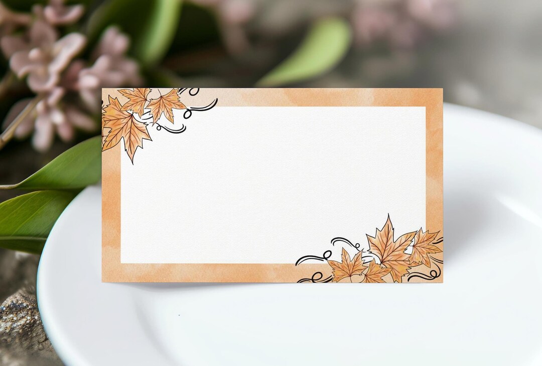 Place Card Printable, Thanksgiving Place Card Idea, Fall Leaf Place ...