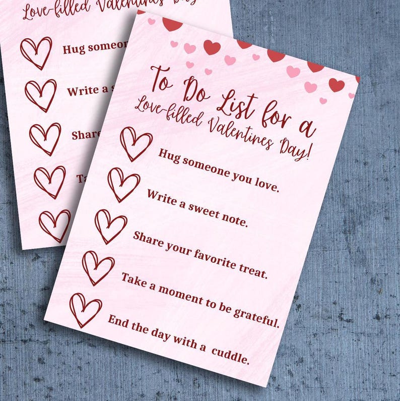 Valentine to Do List Printable, Valentines Day Cards Printable ...