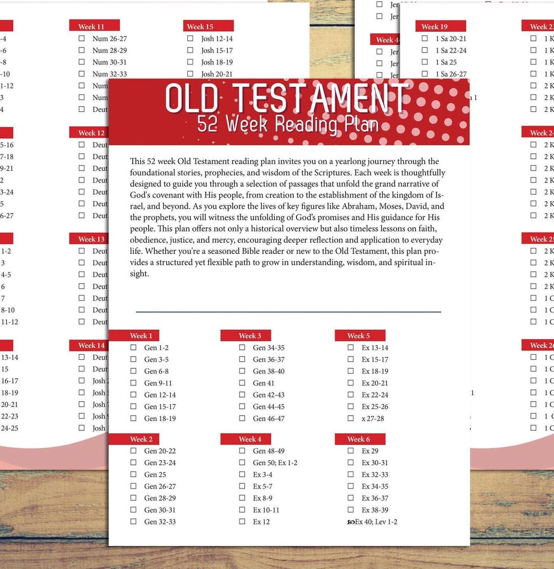 Old Testament Reading Plans, 52 Week Bible Reading Plan, Old Testament ...