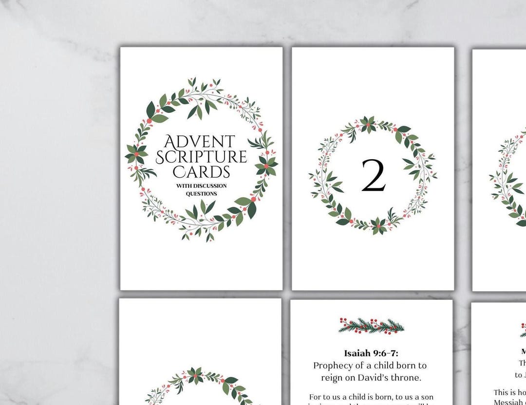 Advent Bible Reading Plan for 2025, Advent Scripture Cards, Christmas ...