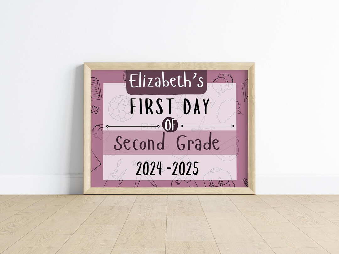 First Day of School Sign Printable, Back to School Printable, Canva ...