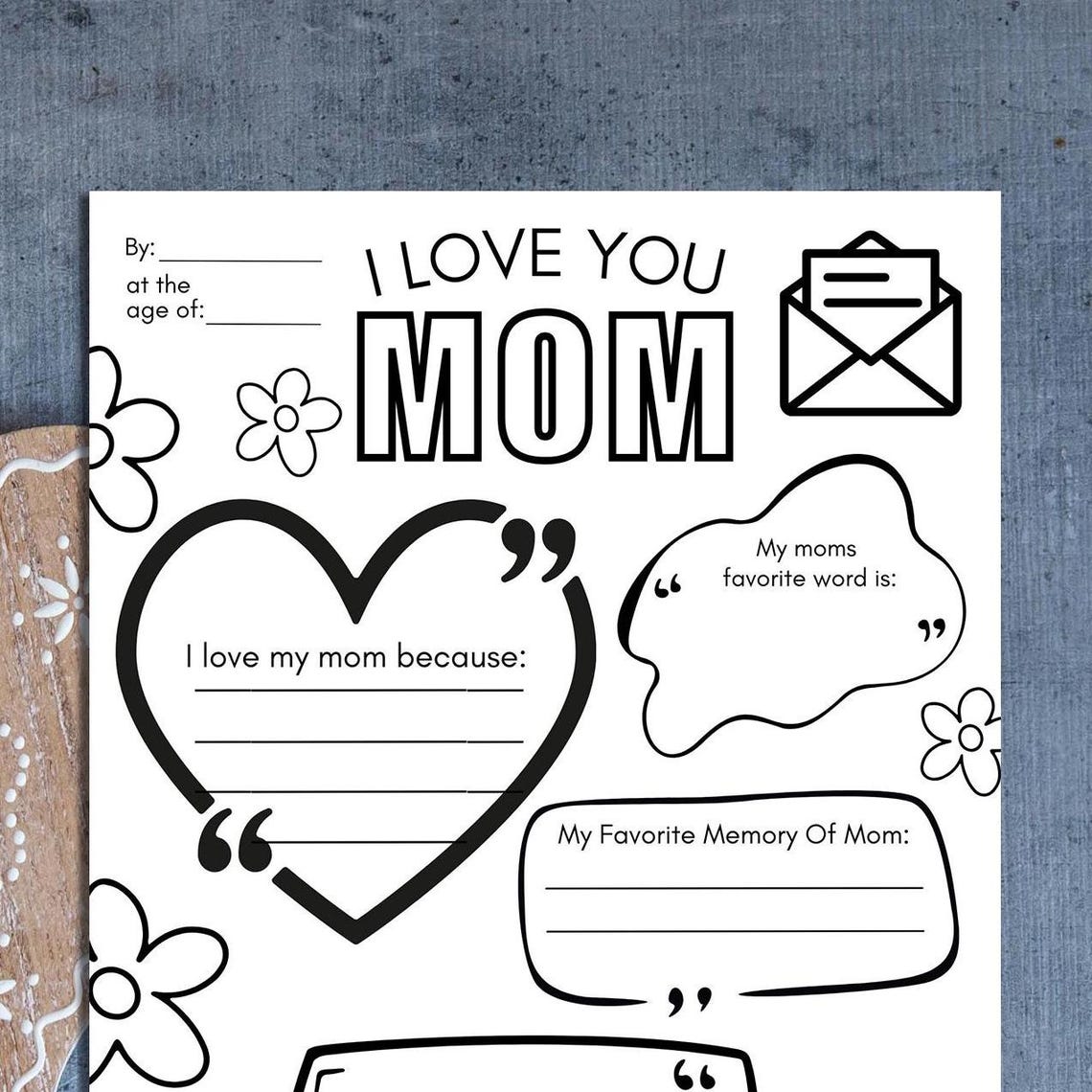 All About Mom Printables, Mothers Day Printable, All About Mom Fill in ...