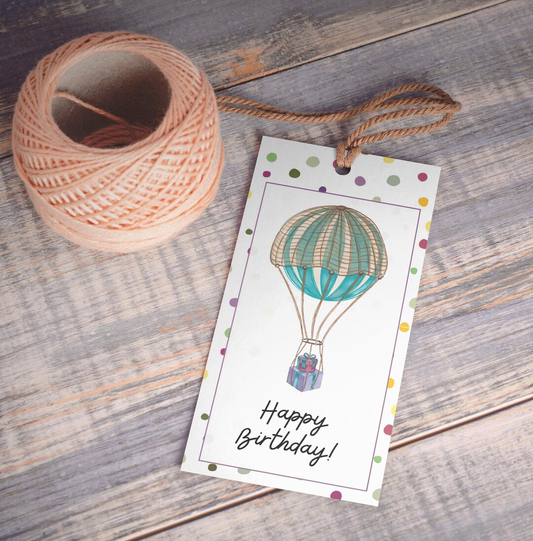 Happy Birthday Gift Tags Printed, Birthday Tag Printable, Printable ...